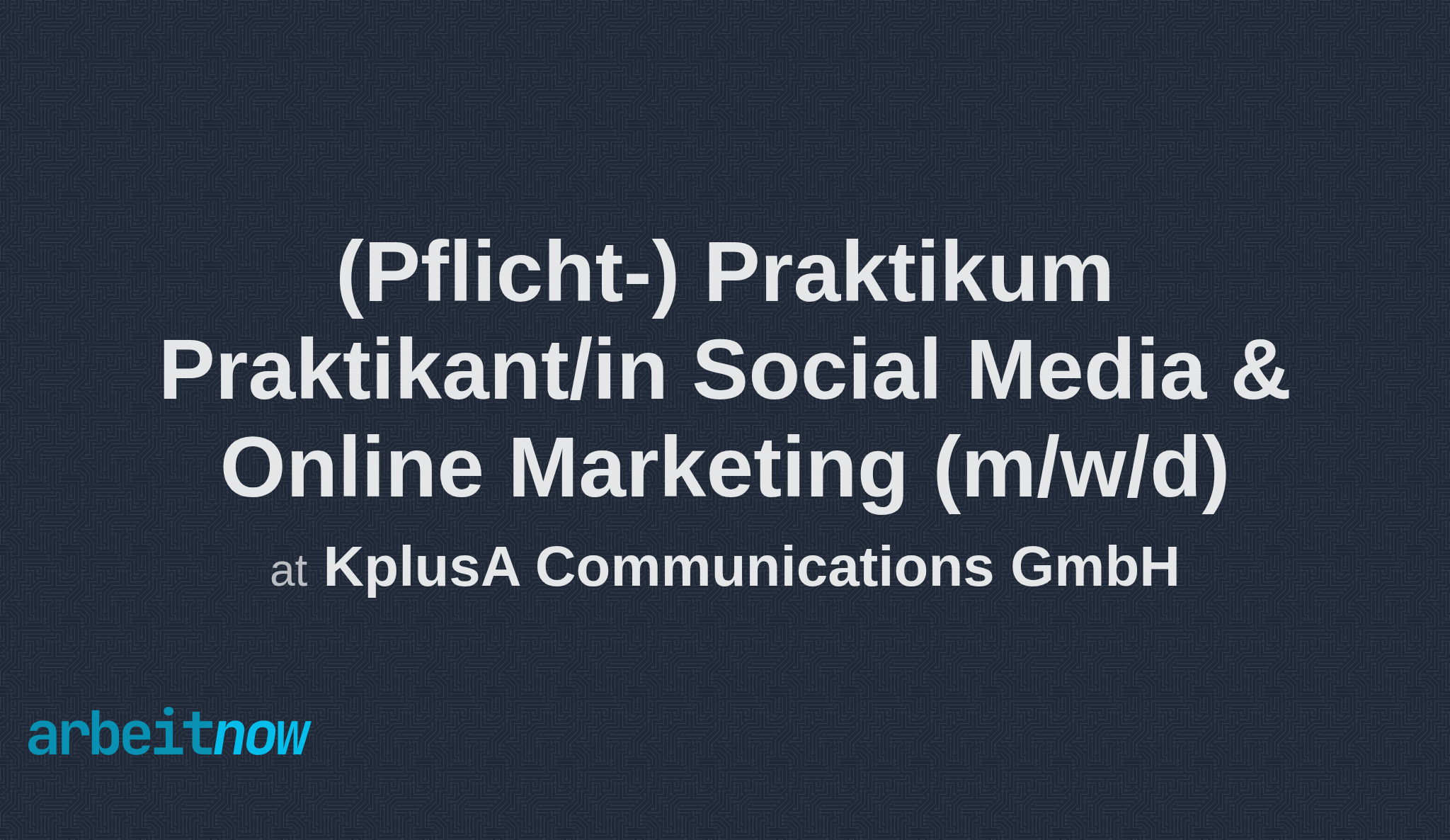 (Pflicht-) Praktikum Praktikant/in Social Media & Online Marketing (m/w ...