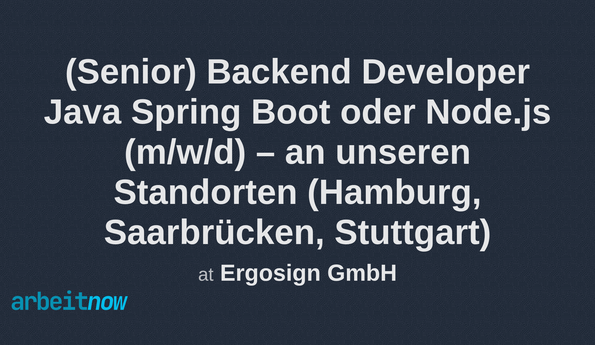 Senior Backend Developer Java Spring Boot oder Node.js – an…