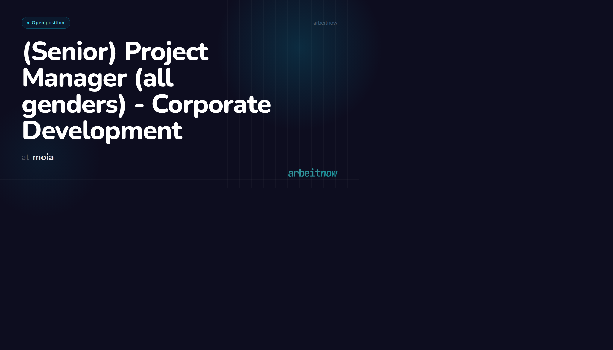 Senior Project Manager (all genders) - Corporate Development – moia ...