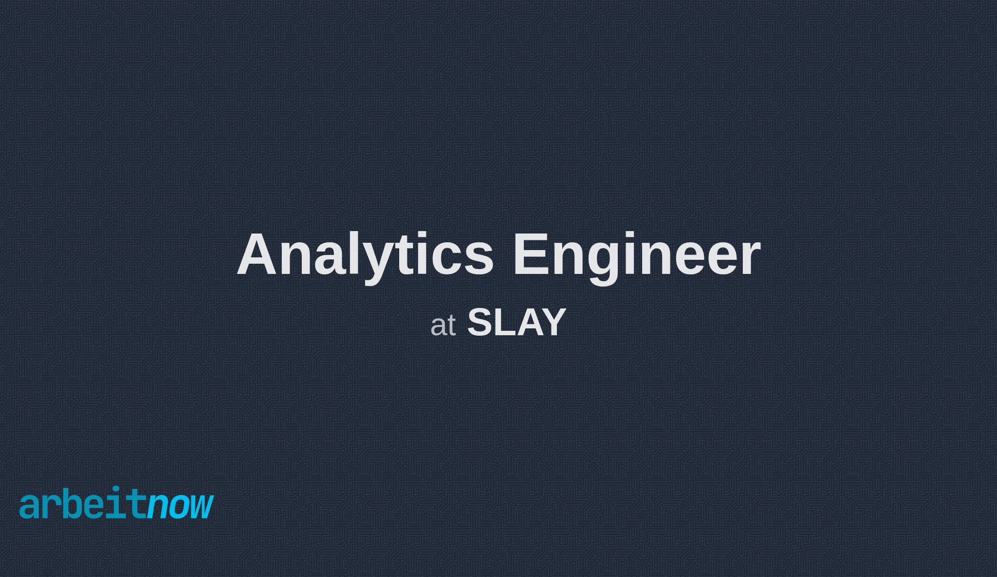 Analytics Engineer job at SLAY in Berlin, BERLIN