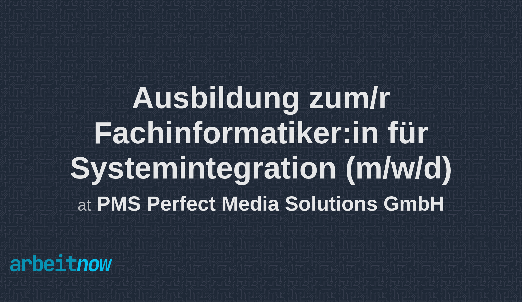 Ausbildung zum/r Fachinformatiker:in für Systemintegration - PMS…