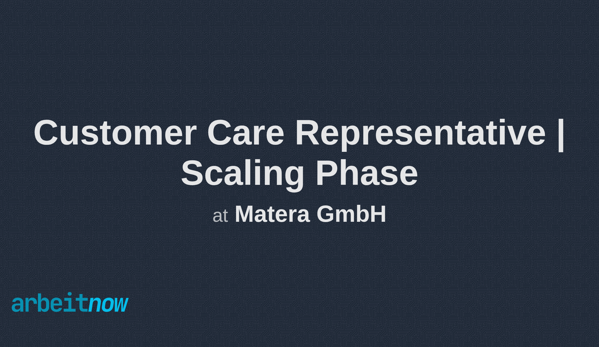 Customer Care Representative | Scaling Phase job at Matera GmbH in Berlin