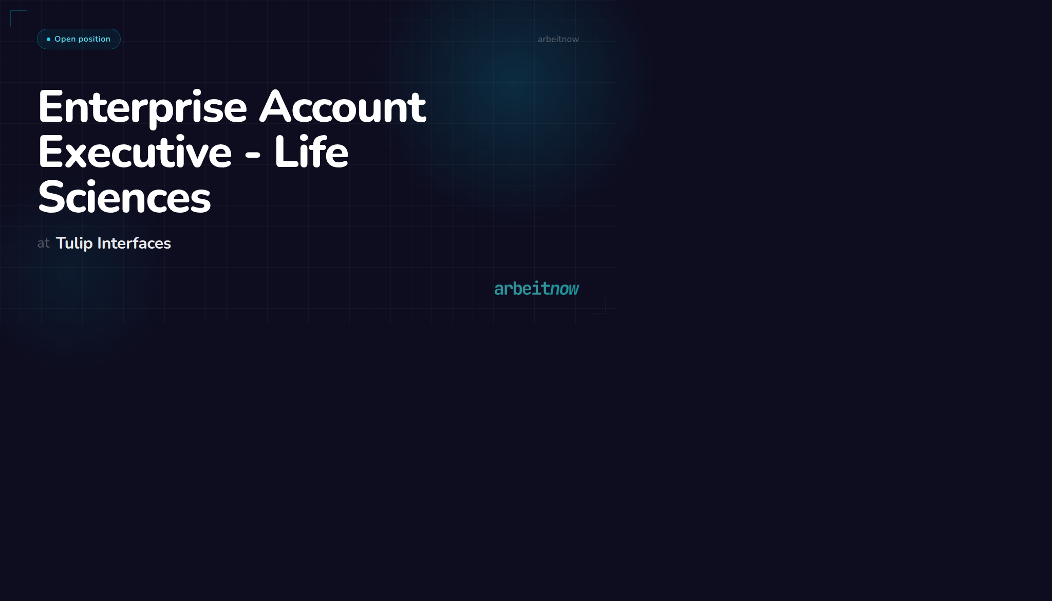 Enterprise Account Executive - Life Sciences job at Tulip Interfaces in ...