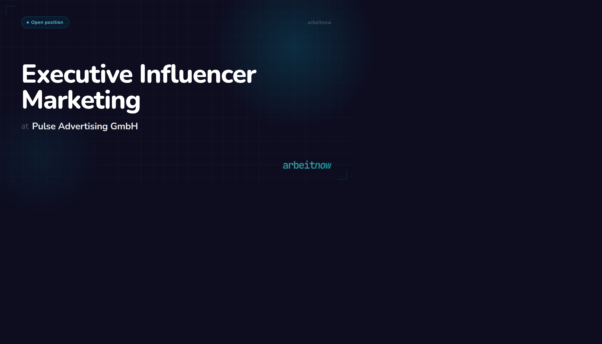 Executive Influencer Marketing job at Pulse Advertising GmbH in Hamburg