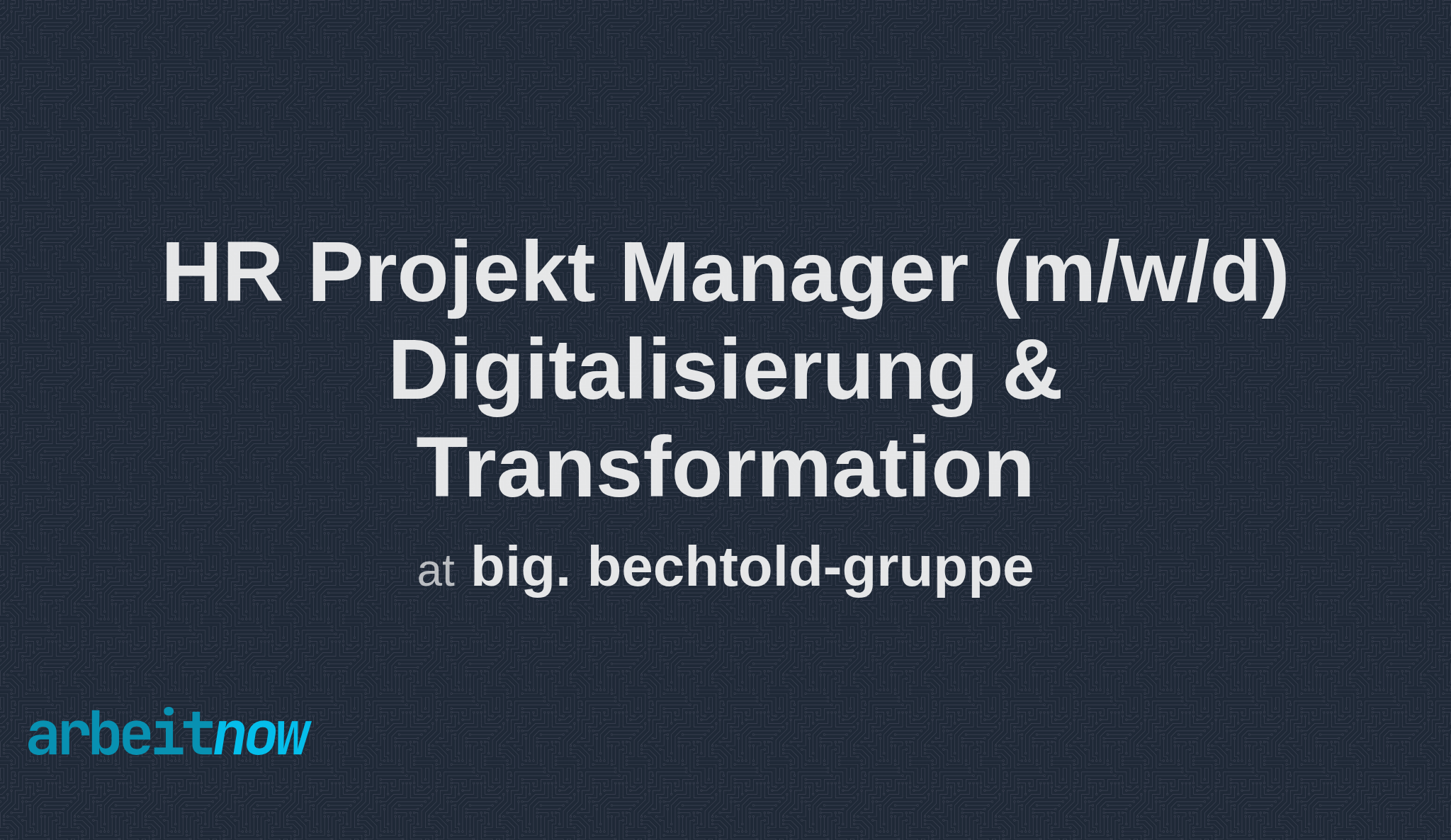 HR Projekt Manager (m/w/d) Digitalisierung & Transformation job at big ...