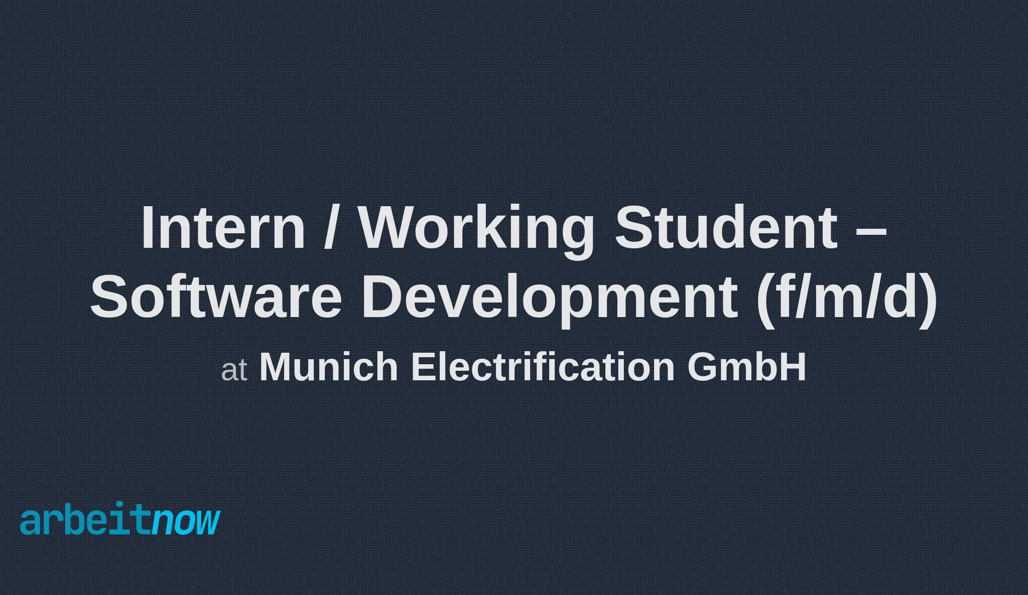 Intern / Working Student – Software Development (f/m/d) job at Munich ...