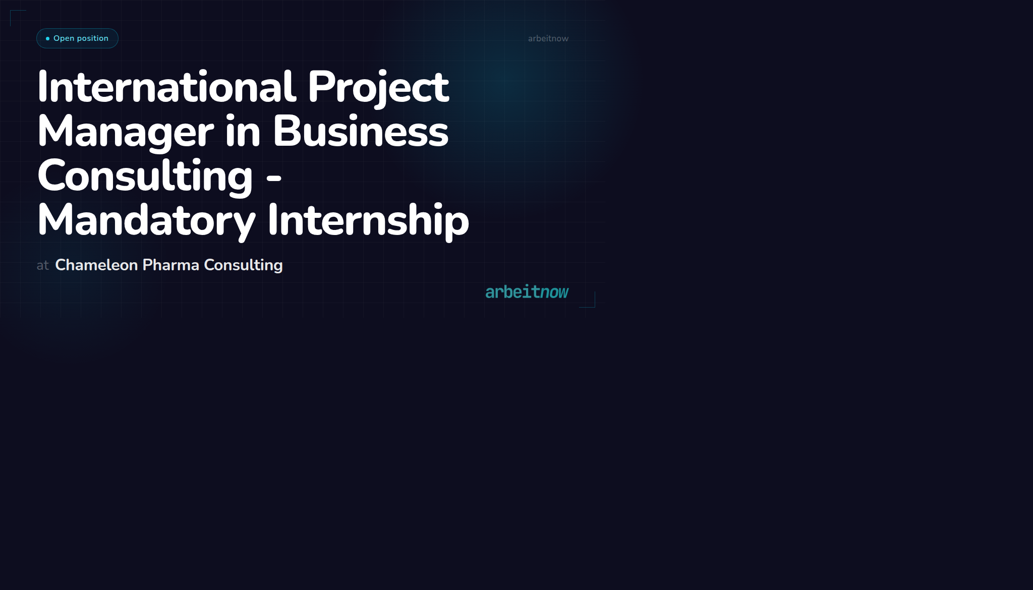 International Project Manager in Business Consulting - Mandatory ...