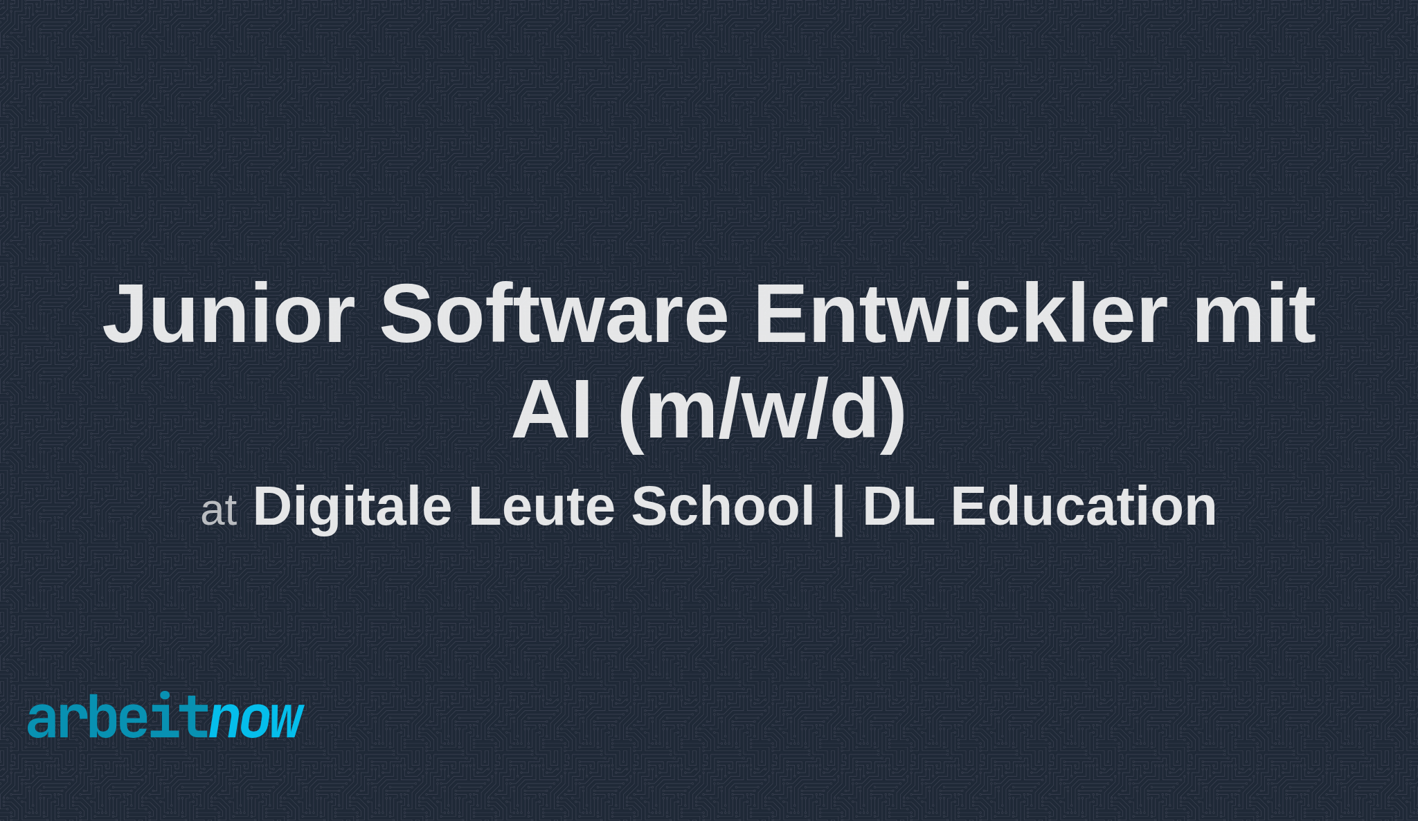 Junior Software Entwickler mit AI (m/w/d) job at Digitale Leute School ...
