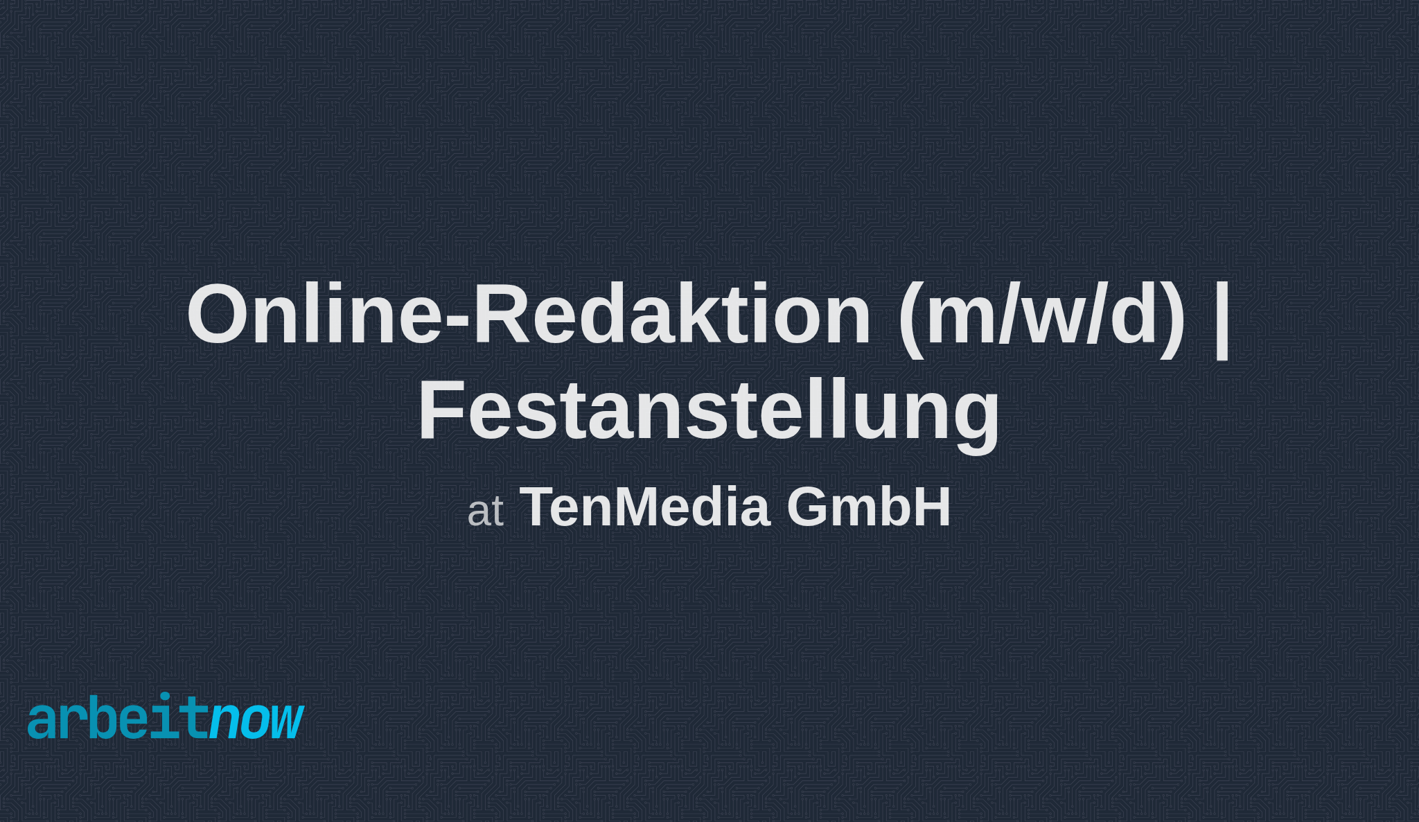 Online-Redaktion (m/w/d) | Festanstellung job at TenMedia GmbH in Berlin
