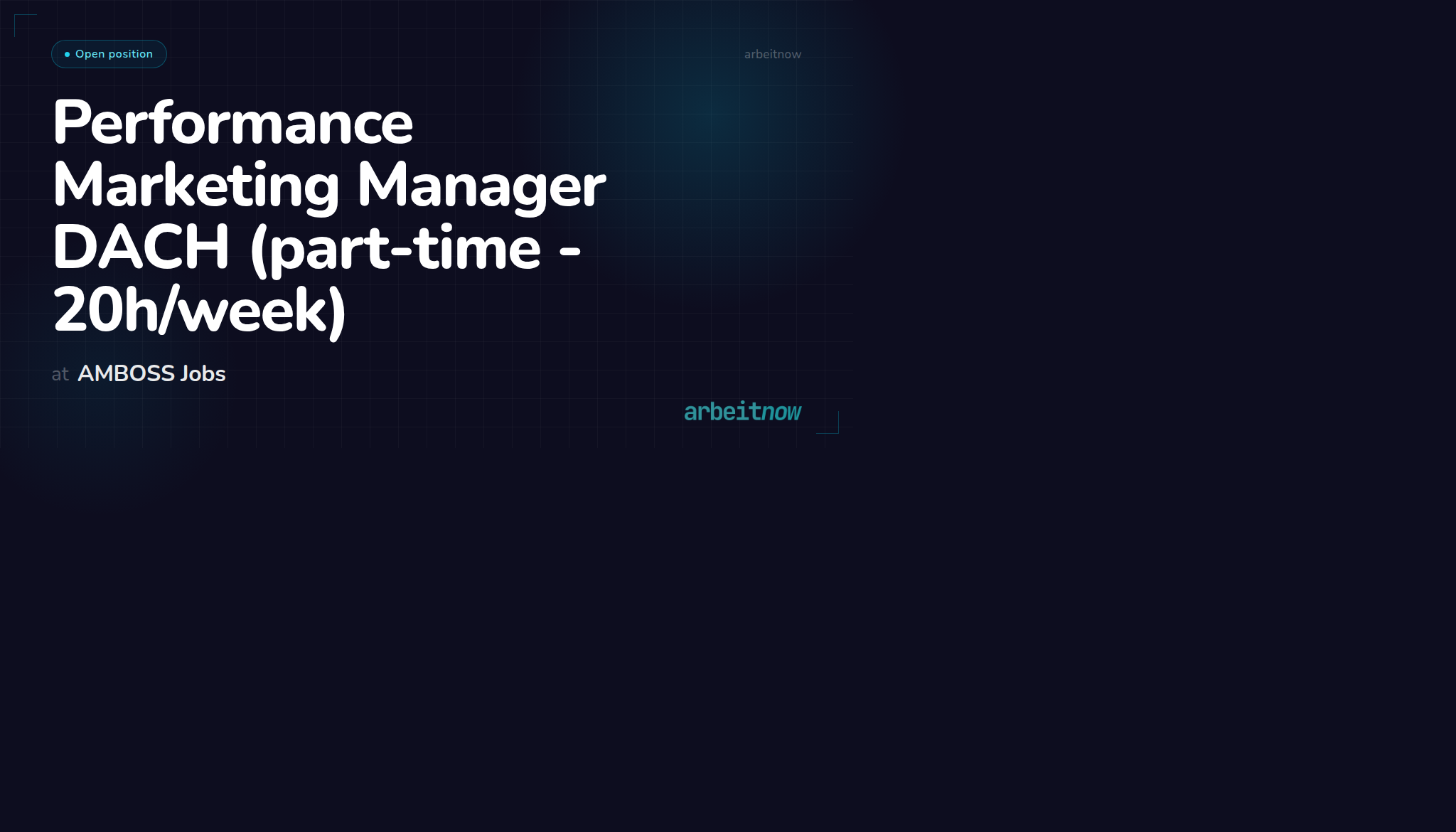 Performance Marketing Manager DACH (part-time - 20h/week) – AMBOSS Jobs ...