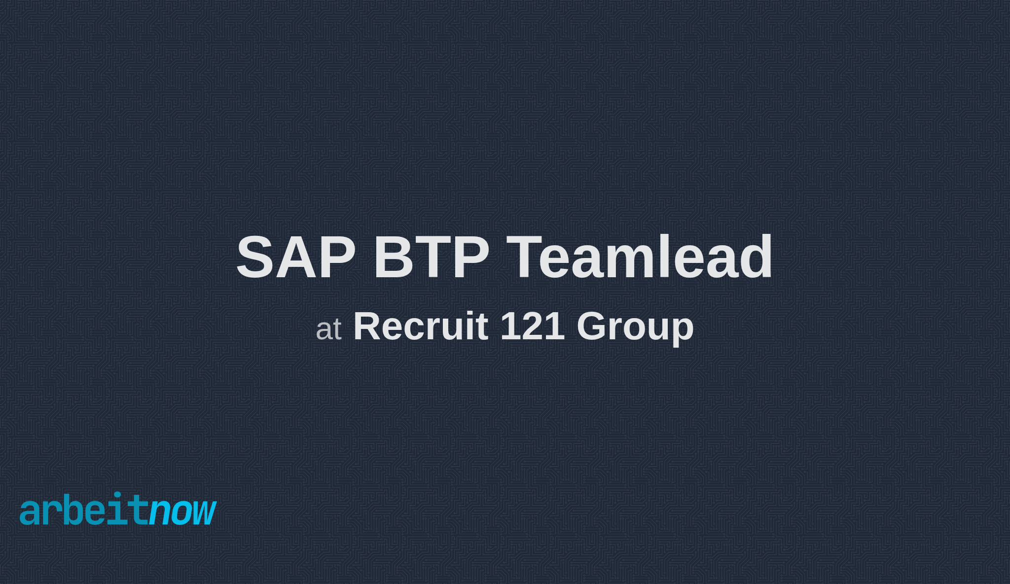 SAP BTP Teamlead job at Recruit 121 Group in Hamburg, HAMBURG
