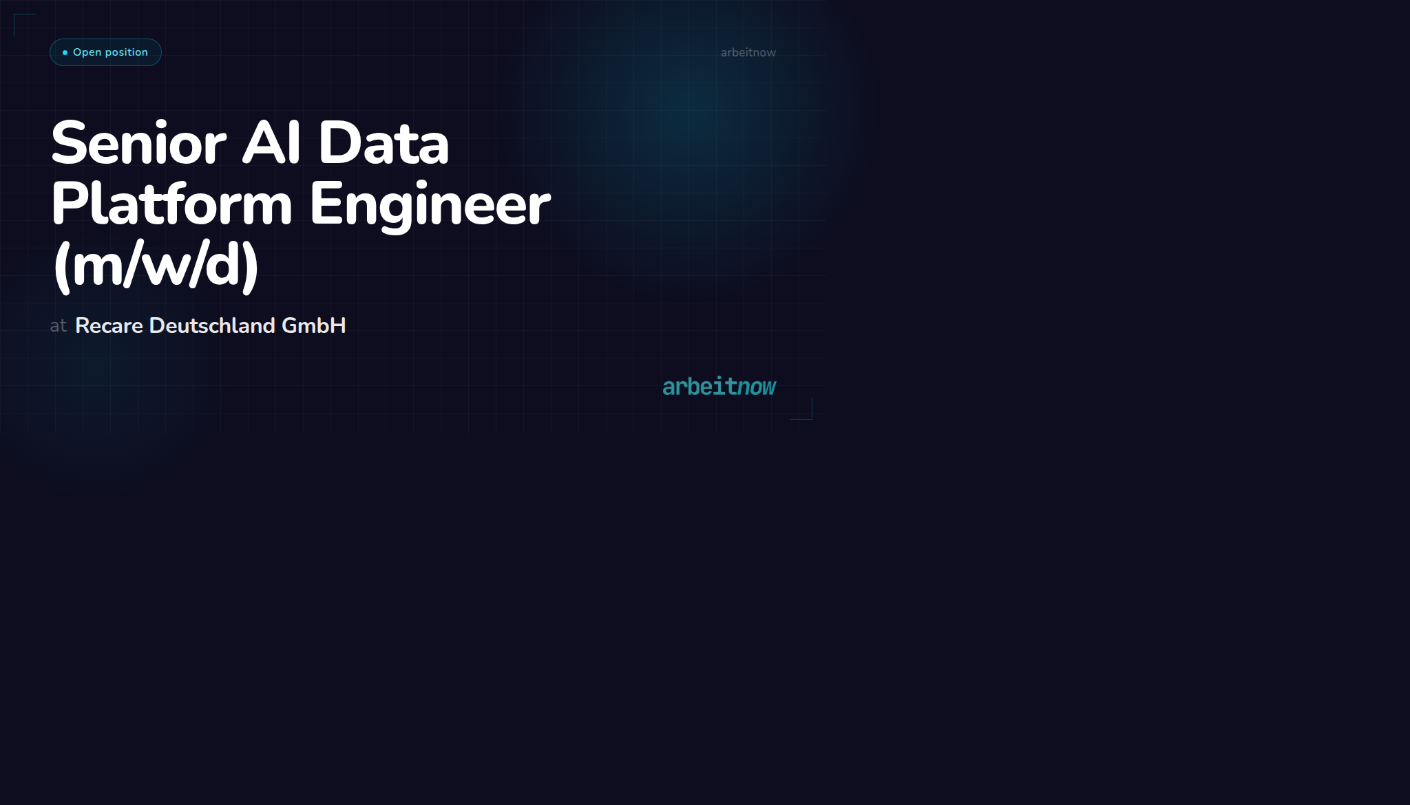 Senior AI Data Platform Engineer – Recare Deutschland GmbH – Berlin ...