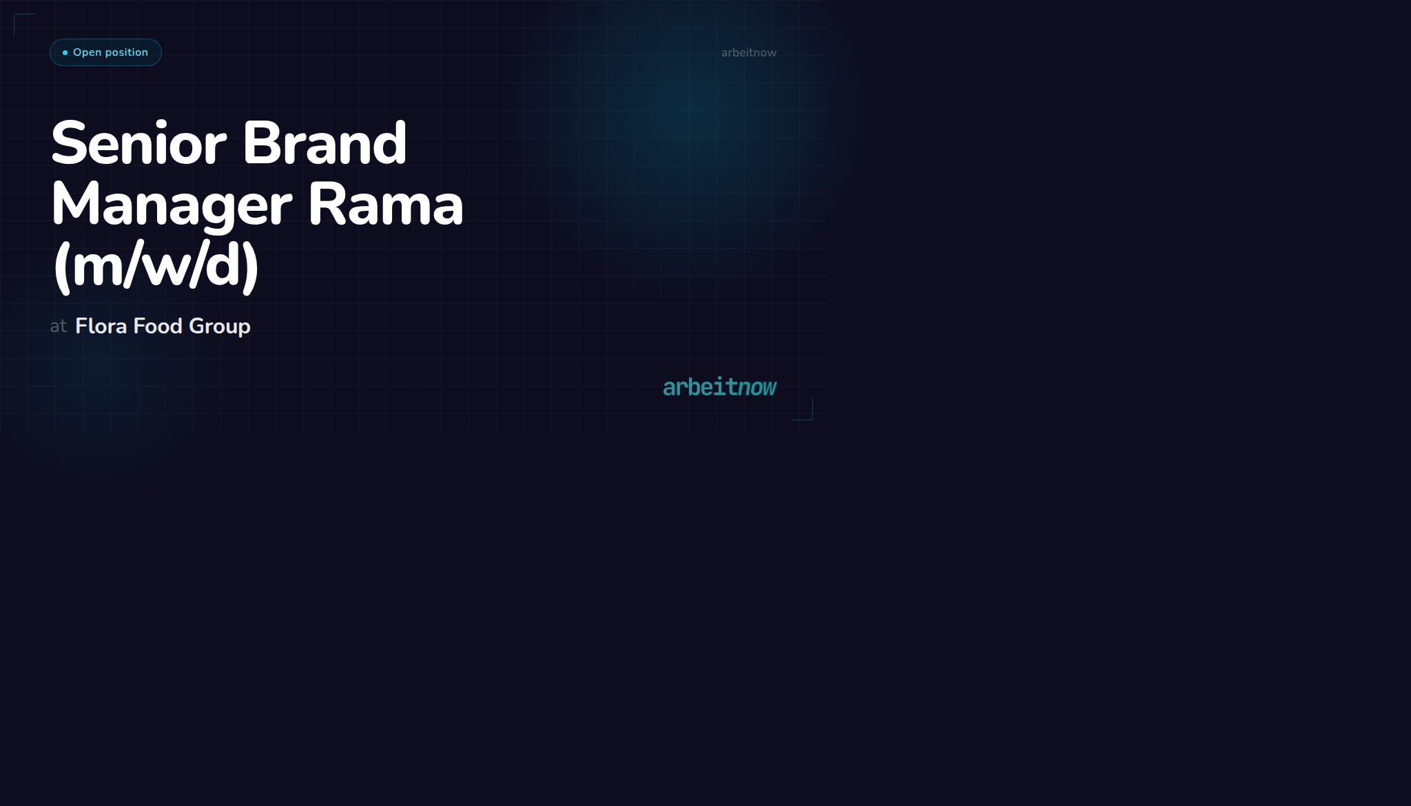Senior Brand Manager Rama (m/w/d) job at Flora Food Group in Hamburg