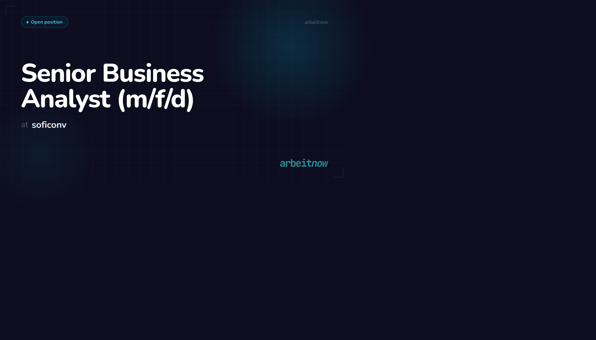 Senior Business Analyst – soficonv – Munich | Arbeitnow