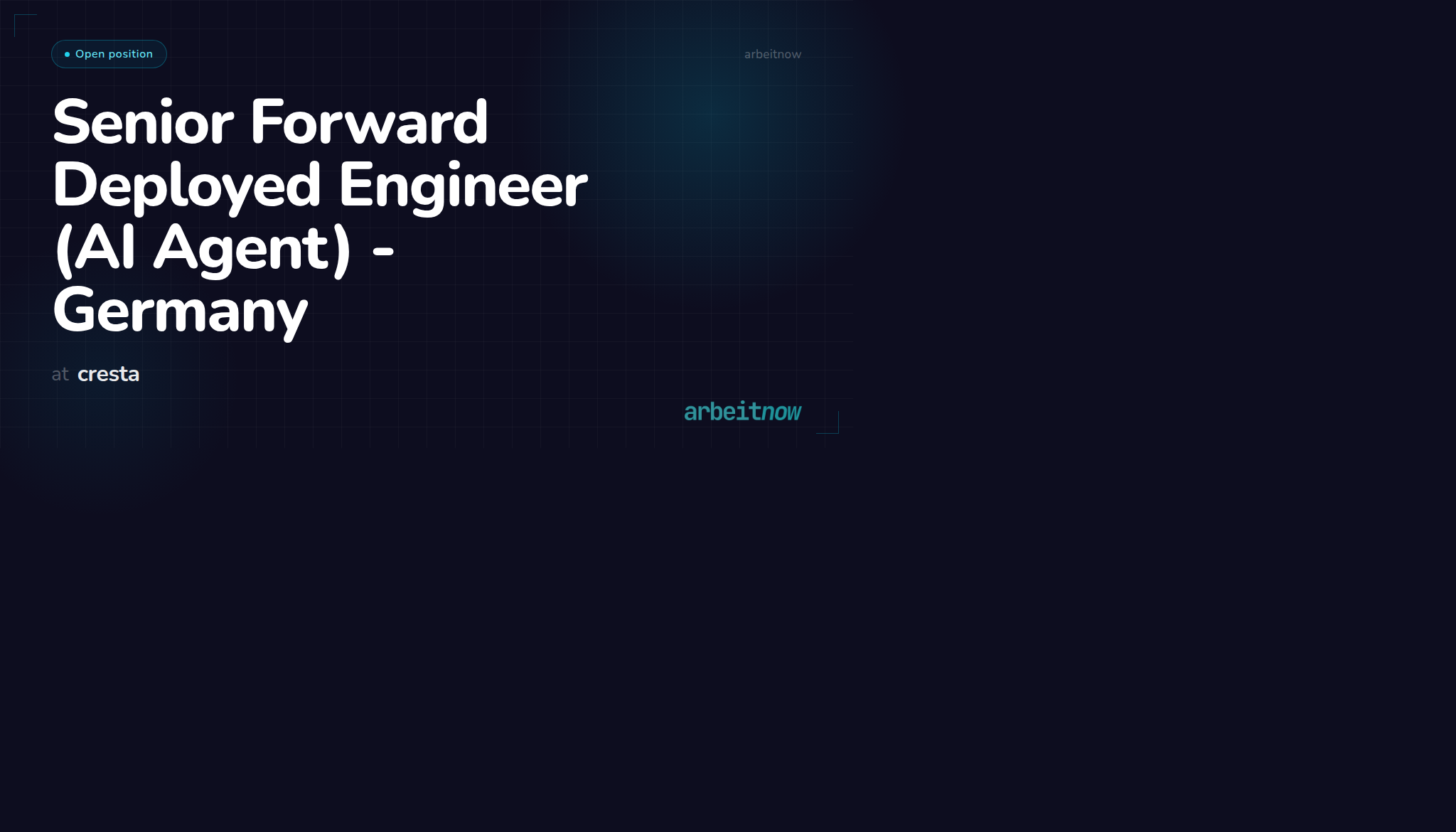 Senior Forward Deployed Engineer (AI Agent) - Germany – cresta – Berlin ...