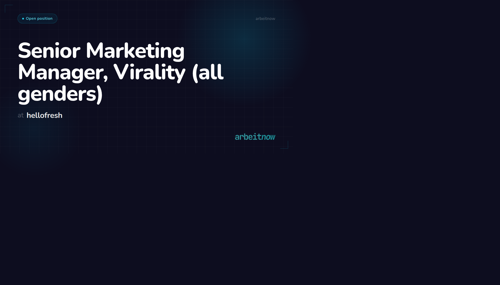 Senior Marketing Manager, Virality (all genders) – hellofresh – Berlin ...