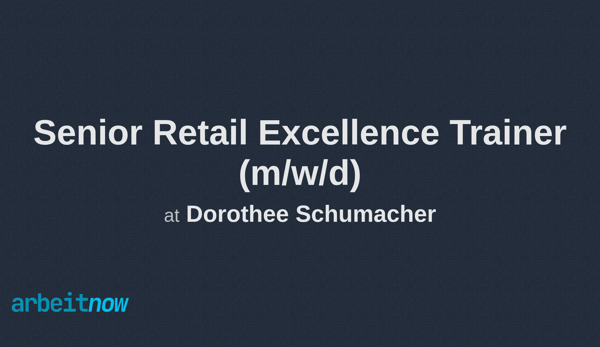 Senior Retail Excellence Trainer (m/w/d) job at Dorothee Schumacher in ...