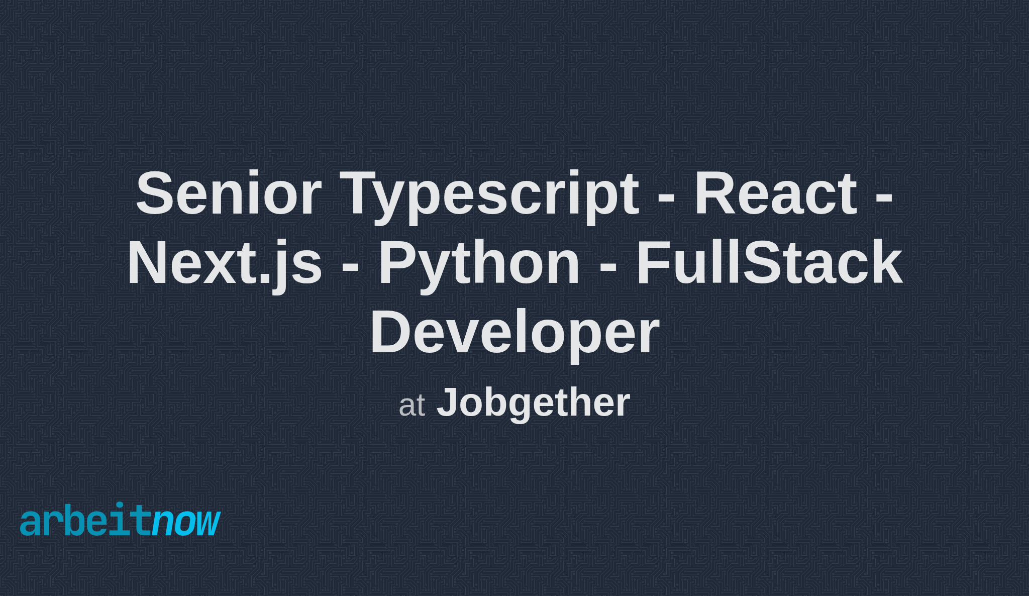 Senior Typescript - React - Next.js - Python - FullStack Developer job ...