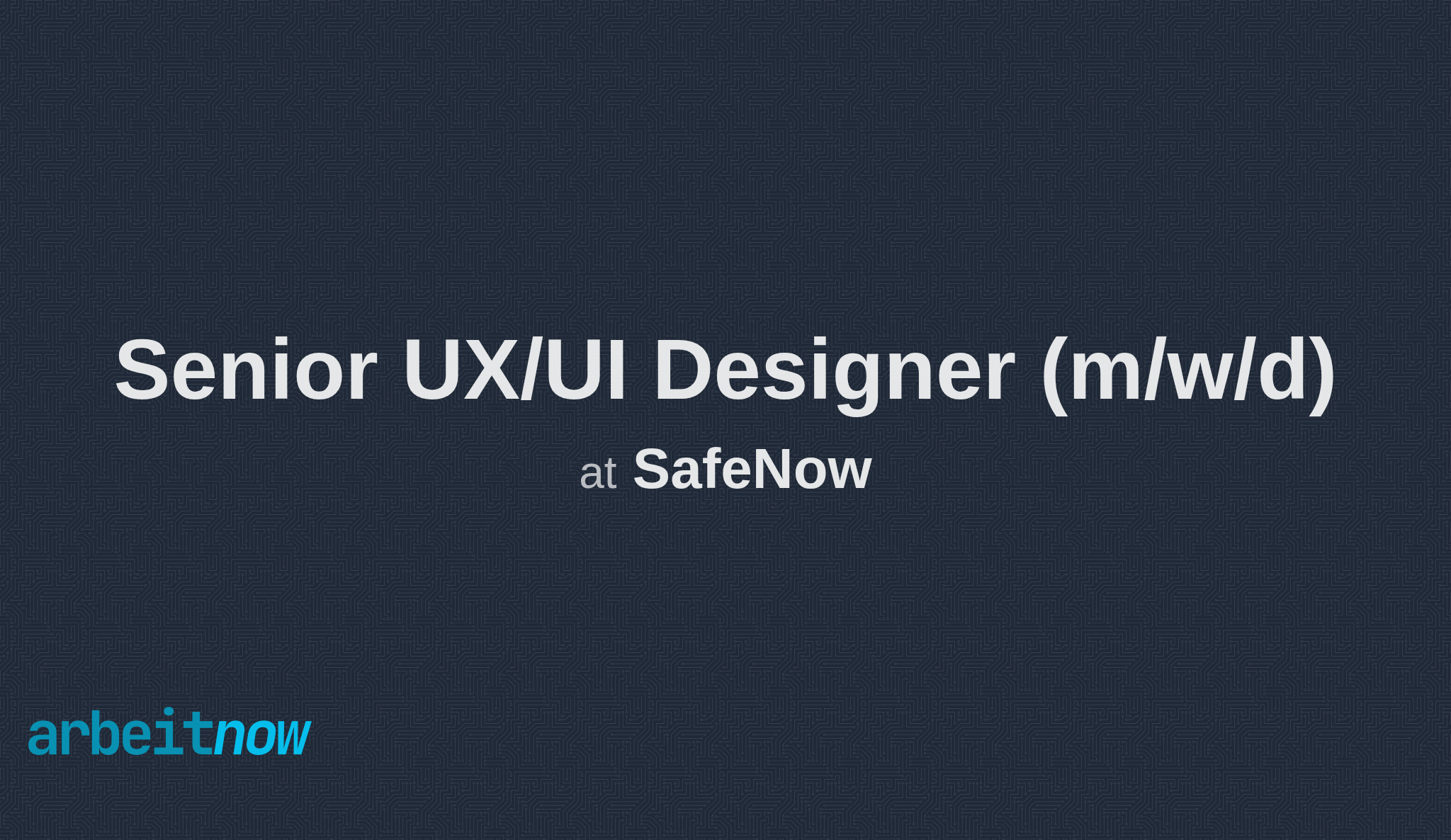 Senior UX/UI Designer (m/w/d) job at SafeNow in Munich, BAVARIA