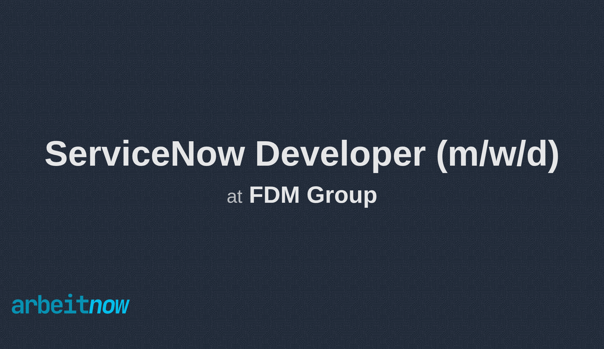 ServiceNow Developer - FDM Group in Neckarsulm