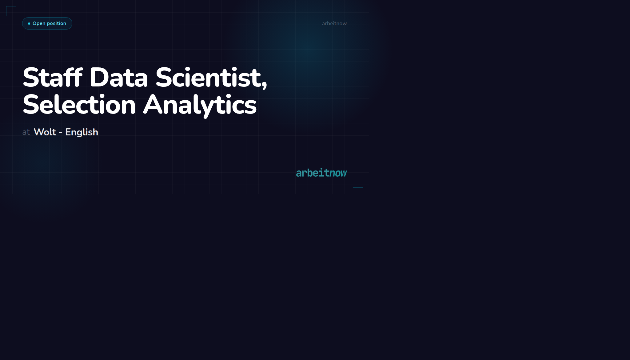 Staff Data Scientist, Selection Analytics – Wolt - English – Berlin ...