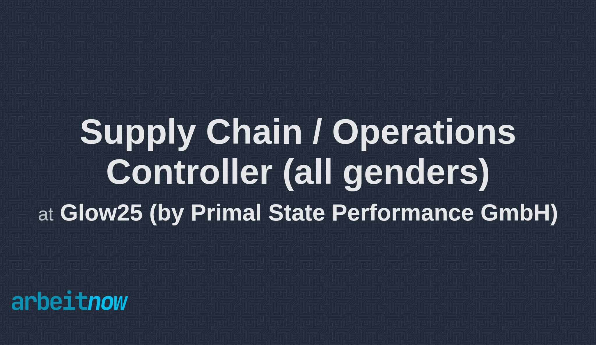 Supply Chain / Operations Controller (all genders) job at Glow25 (by ...