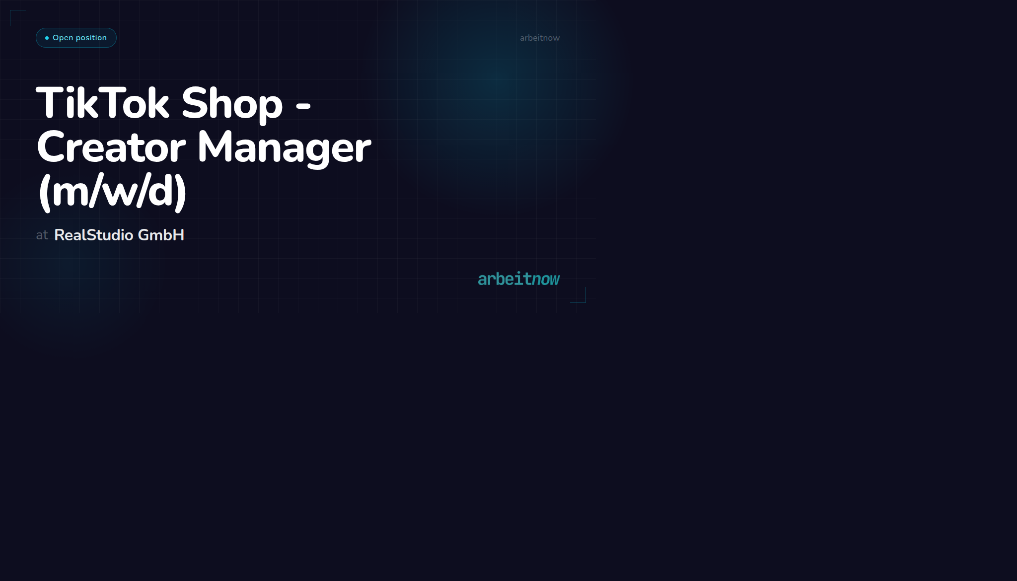 TikTok Shop - Creator Manager – RealStudio GmbH – Berlin | Remote ...