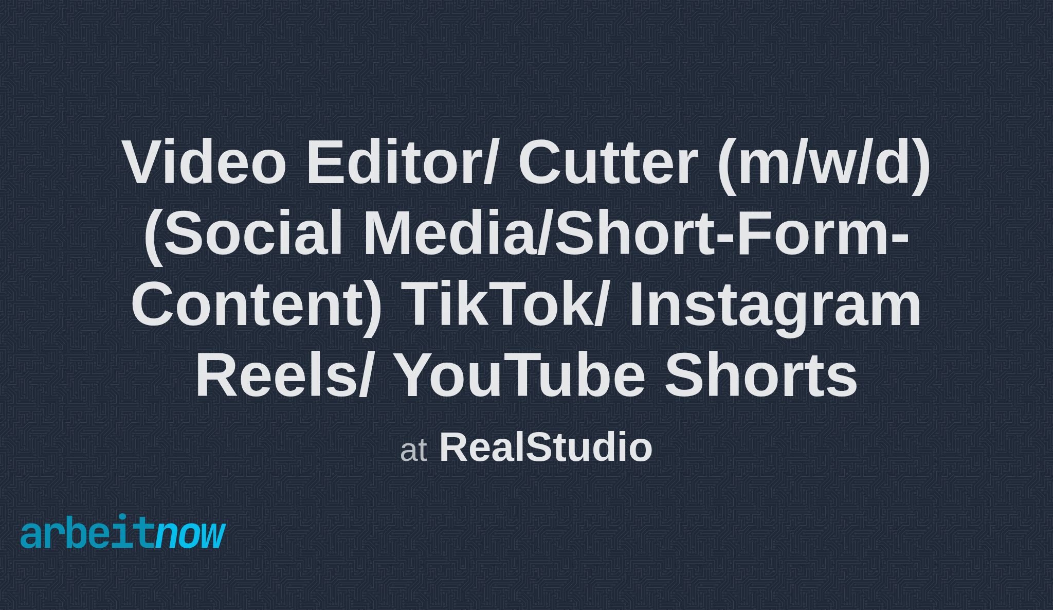 Video Editor/ Cutter (m/w/d) (Social Media/Short-Form-Content) TikTok ...