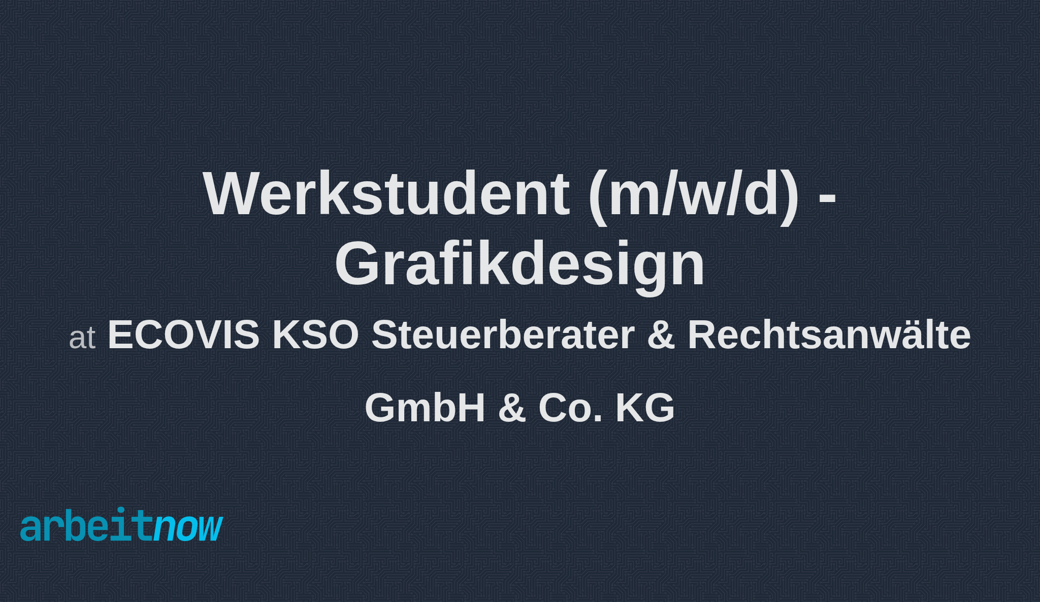 Werkstudent (m/w/d) - Grafikdesign job at ECOVIS KSO Steuerberater ...