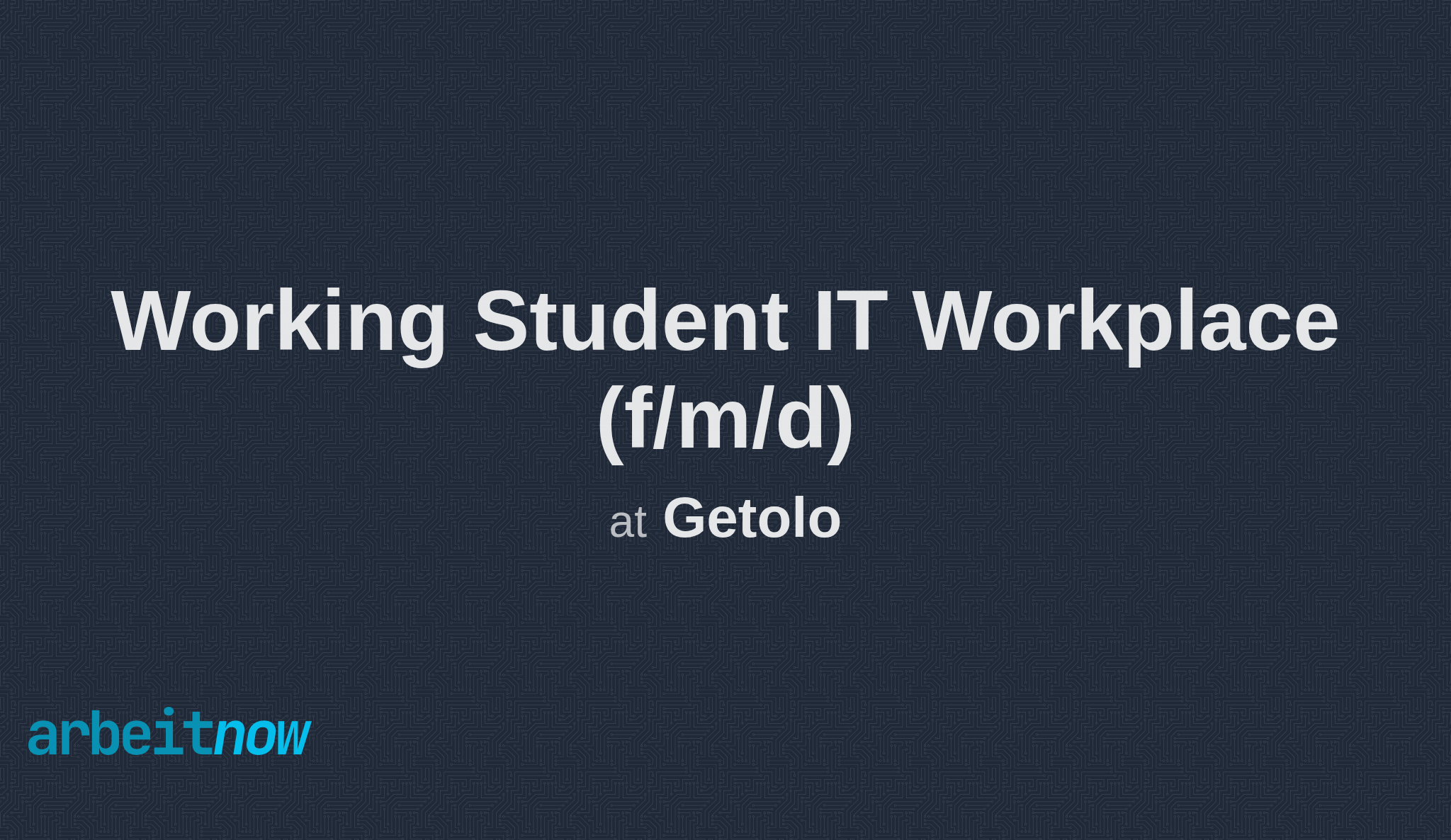 Working Student IT Workplace (f/m/d) job at Getolo in Berlin